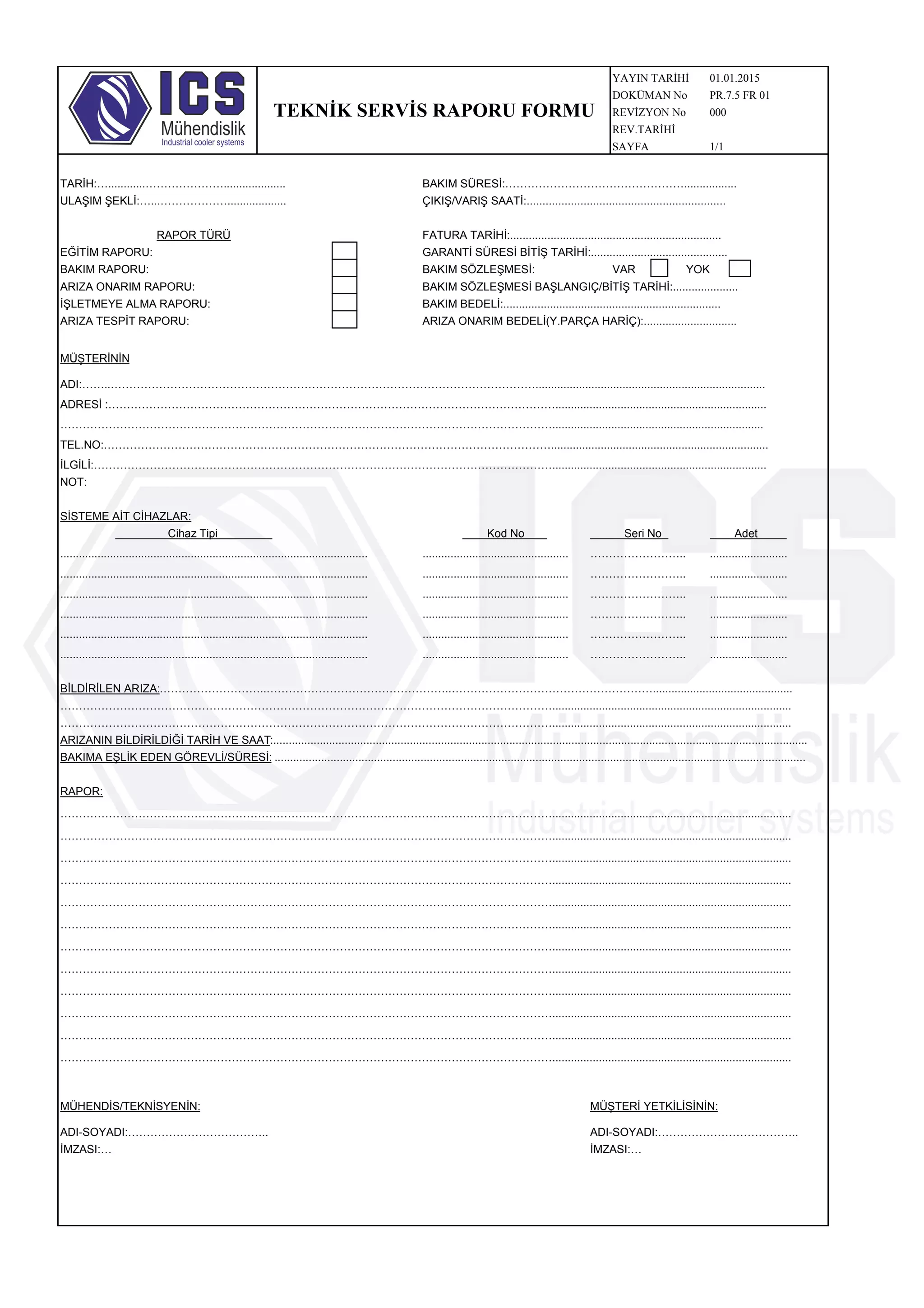 Soğutma Teknik Servis Raporu | PDF