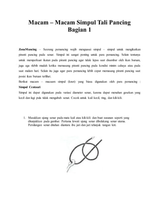 Teknik simpul tali pancing | DOCX