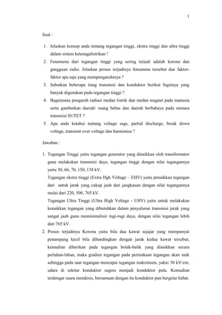 Teknik tegangan tinggi | DOCX