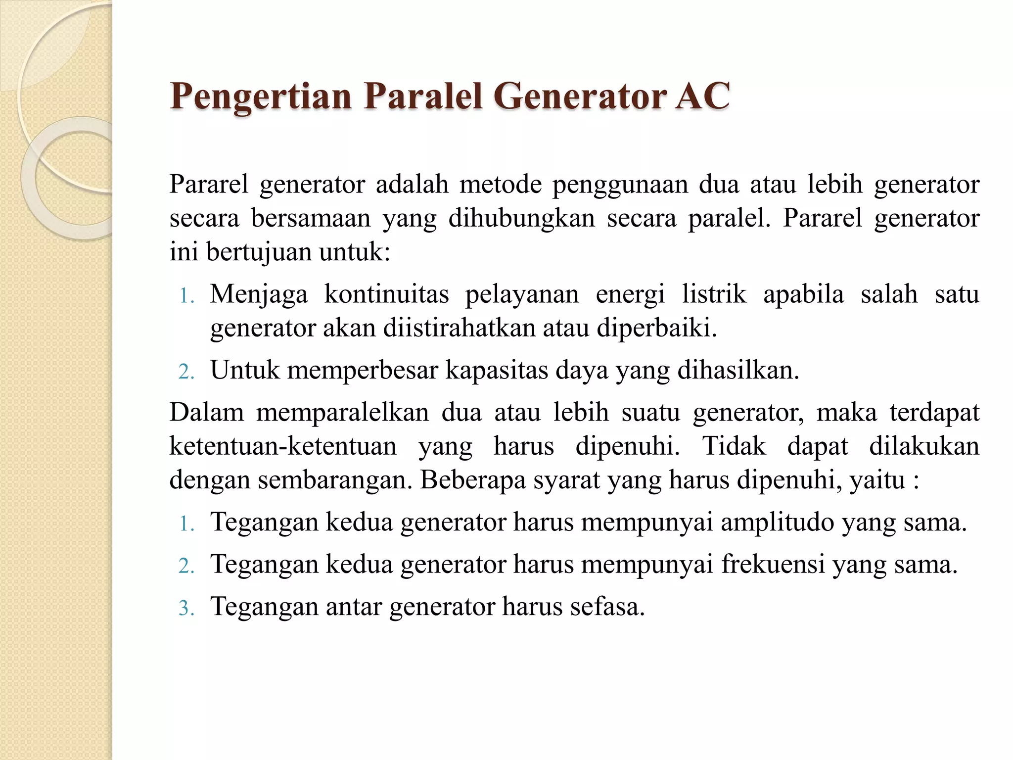 Teknik tenaga listrik generator ac | PPT