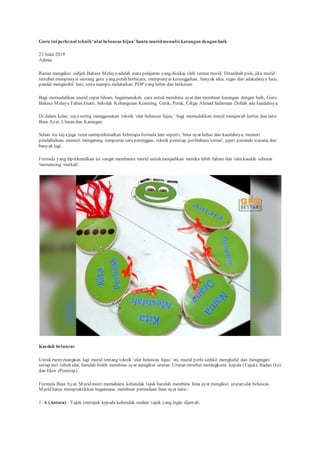 Teknik ulat beluncas | DOCX