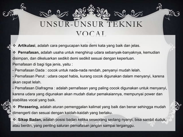 Teknik vokal dan dinamik suara | PPT