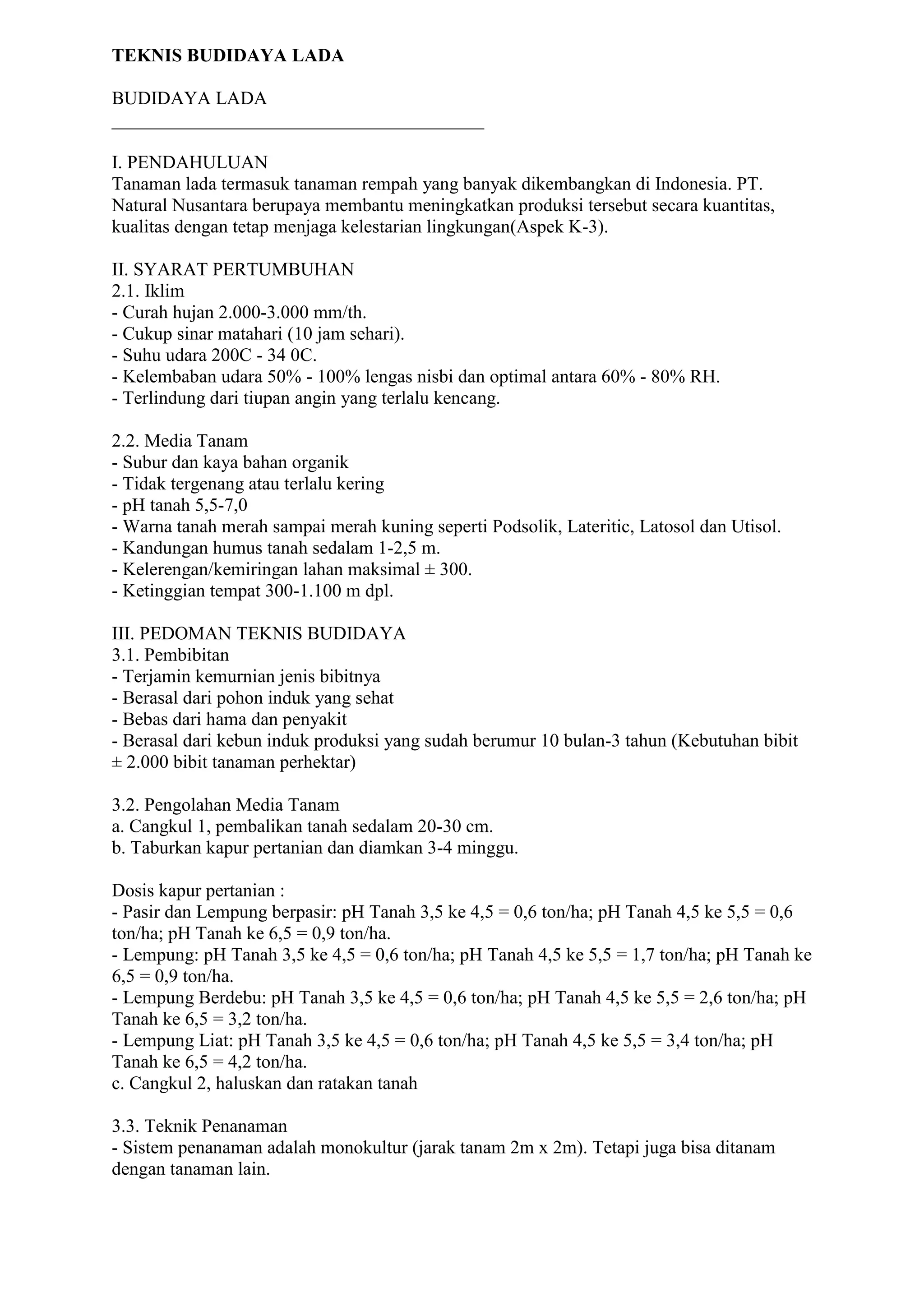Teknis budidaya lada | PDF
