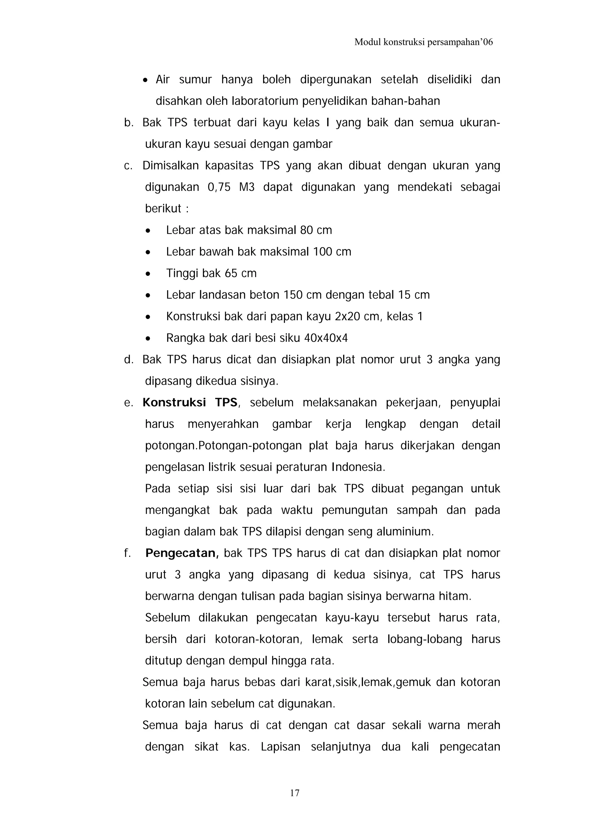 Teknis konstruksi sistem pengelolaan persampahan | PDF