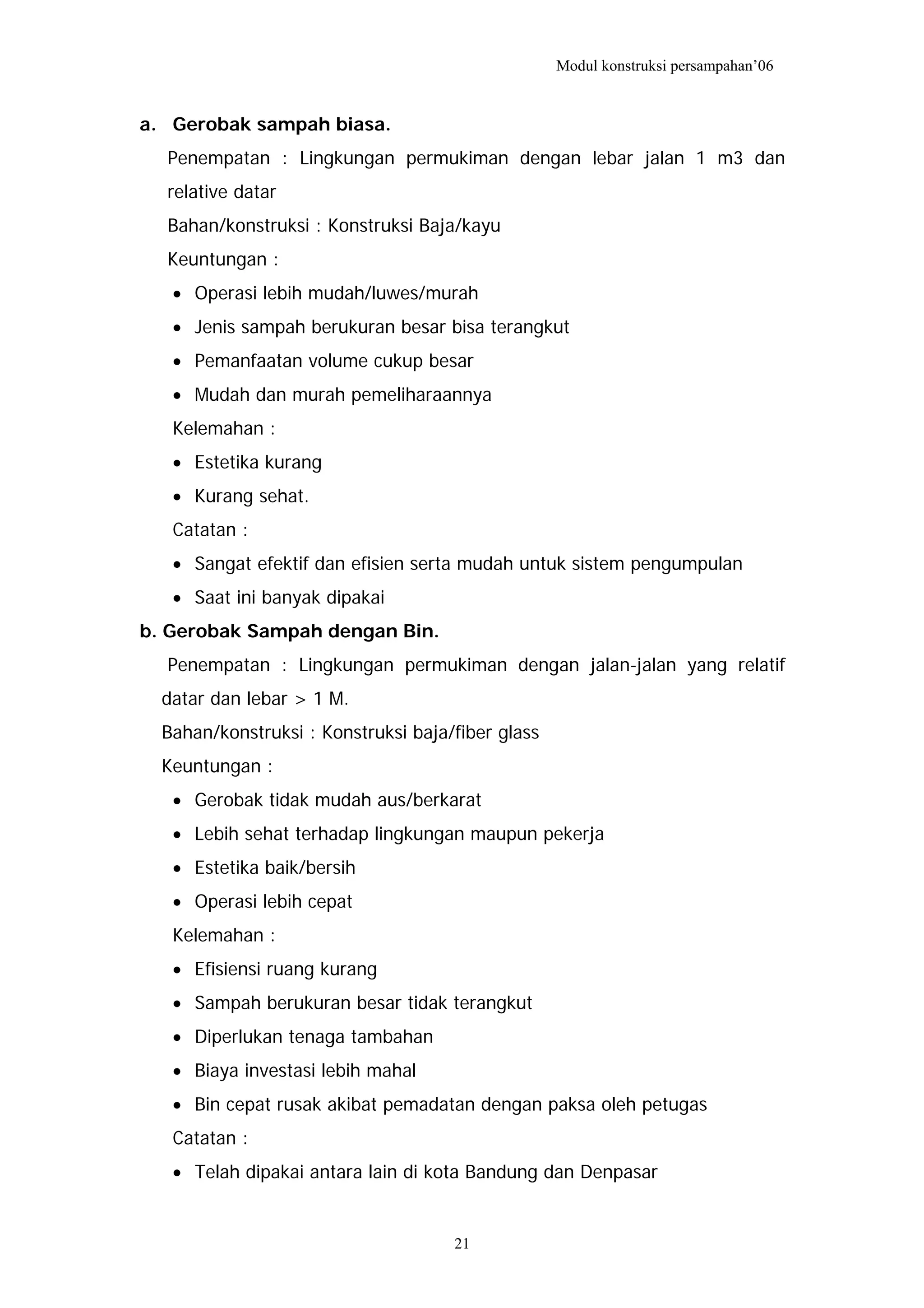 Teknis konstruksi sistem pengelolaan persampahan | PDF