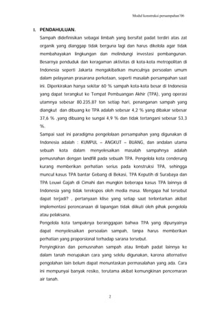 Teknis konstruksi sistem pengelolaan persampahan | PDF