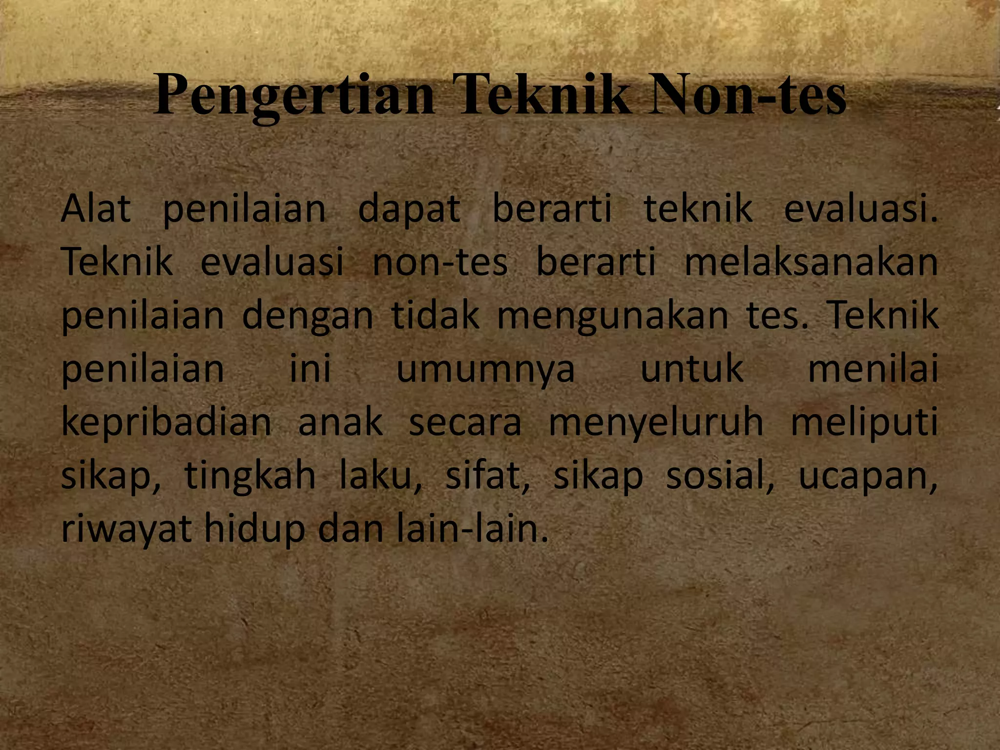 Teknis penyusunan instrumen non tes | PPTX