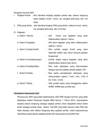 Teknis penyusunan SKP | PDF