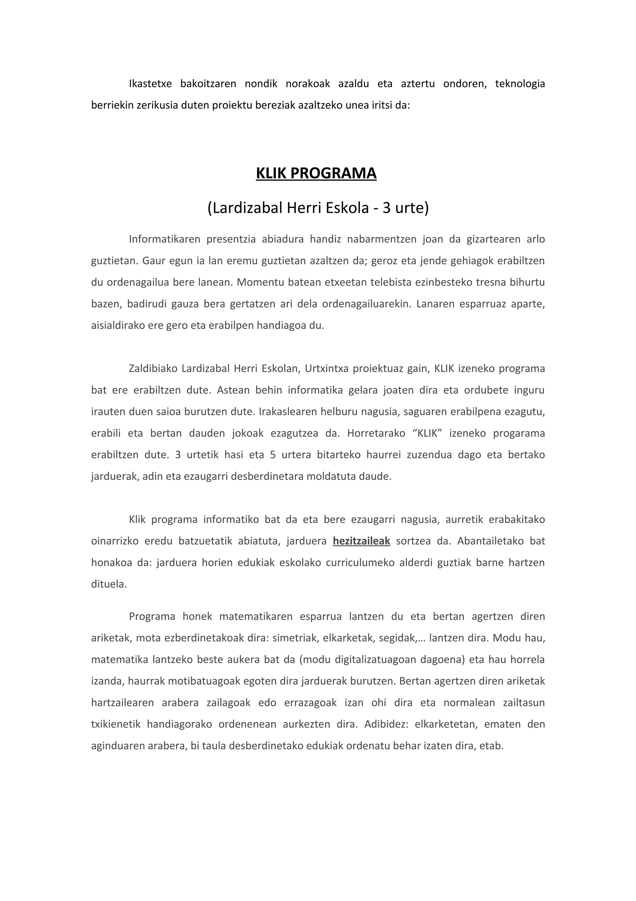 Teknologia berrien konparaketako testua | PDF