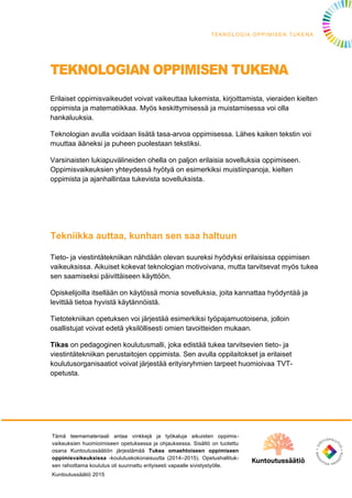 Teknologia oppimisen tukena | PDF