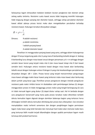 Teknologi bahan korosi (inhibisi) | DOCX