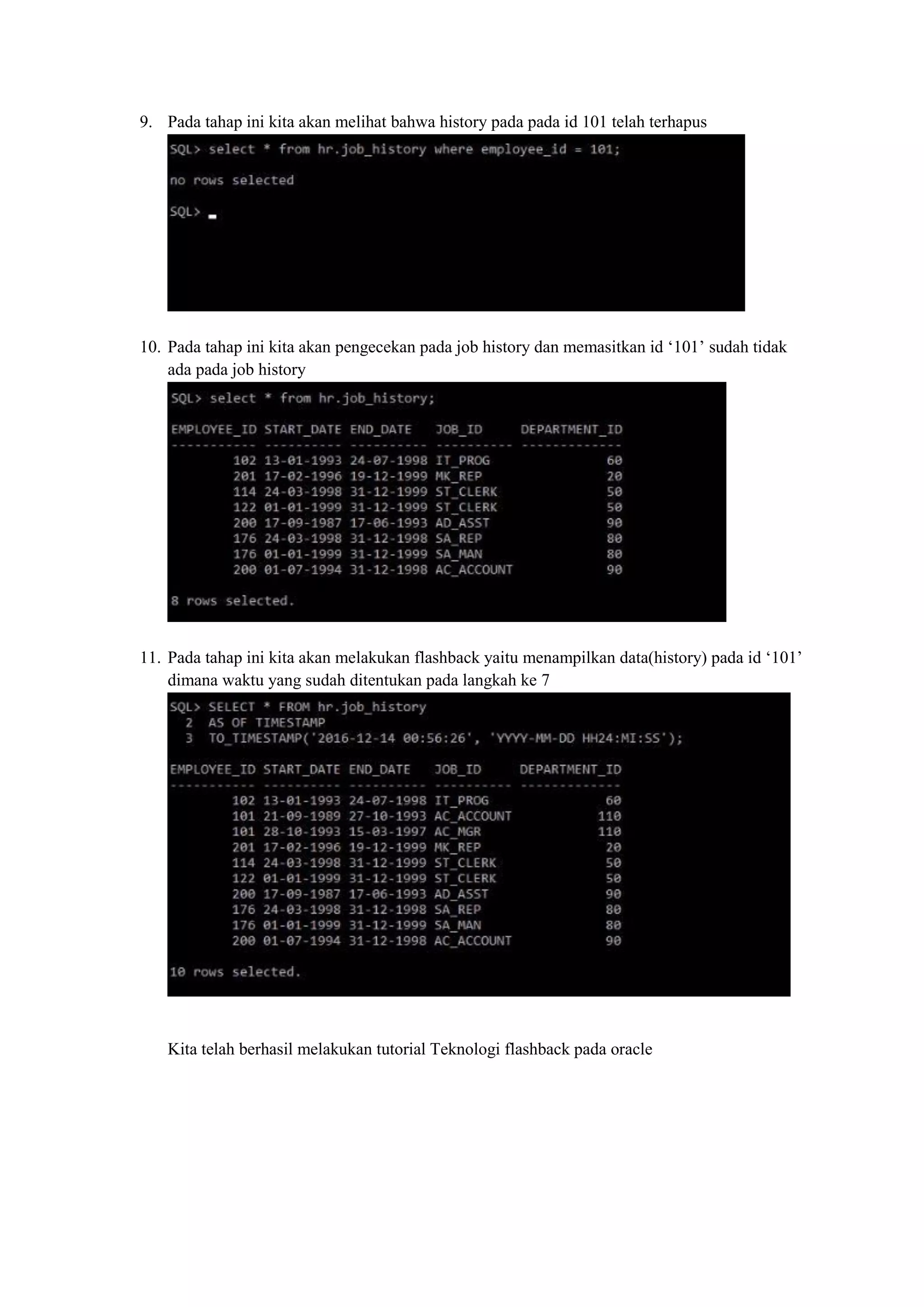 Teknologi flashback pada oracle | PDF
