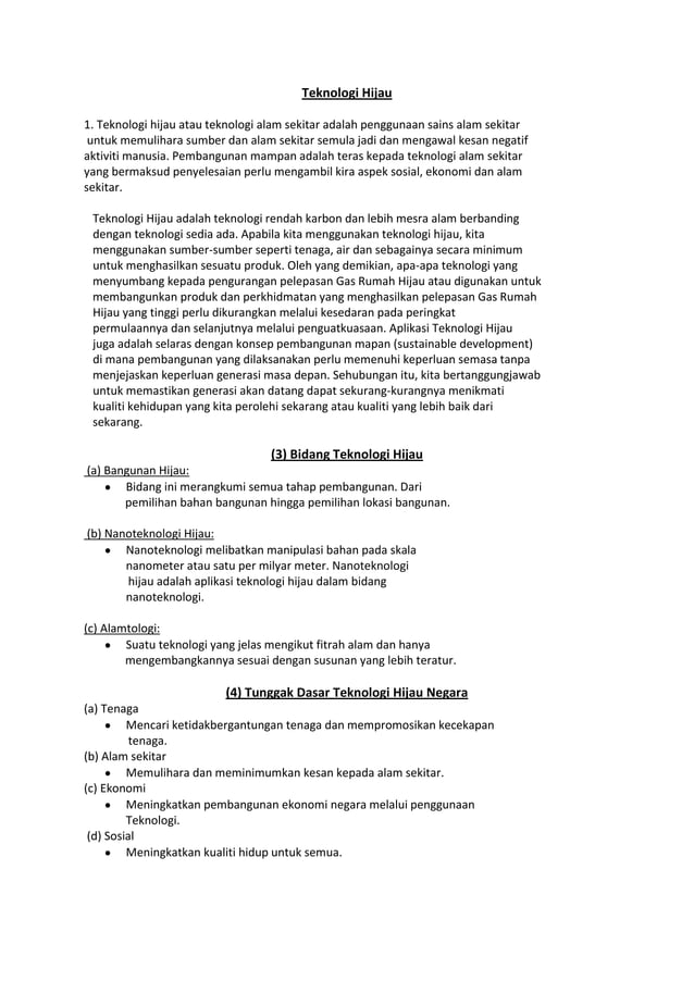 Teknologi hijau | DOCX