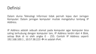 Teknologi Informasi 6 - IP Address Jaringan | PPTX