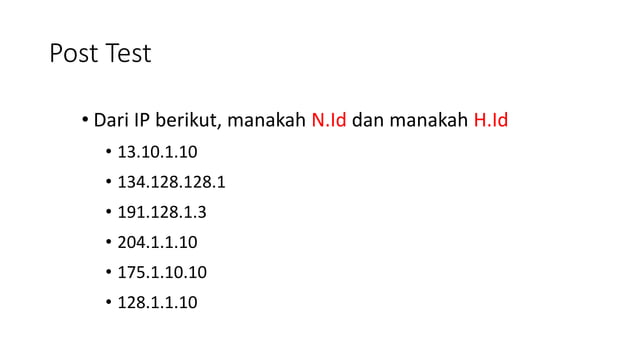 Teknologi Informasi 6 - IP Address Jaringan | PPTX