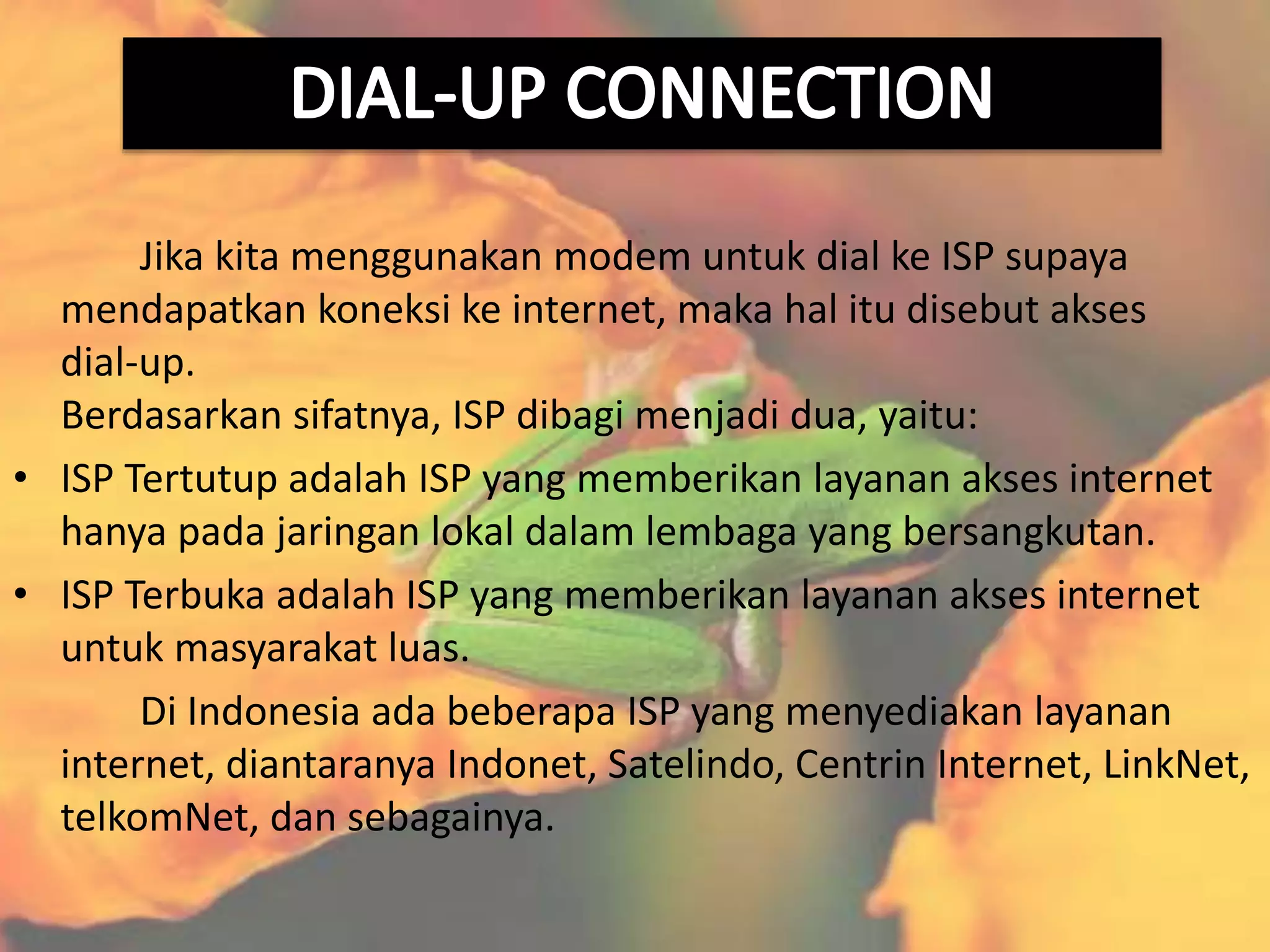 cara menyambungkan komputer ke internet dengan dial-up | PPT