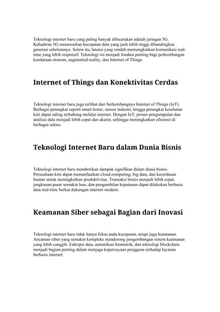 Teknologi Internet Baru sebagai Penggerak Perubahan | DOCX