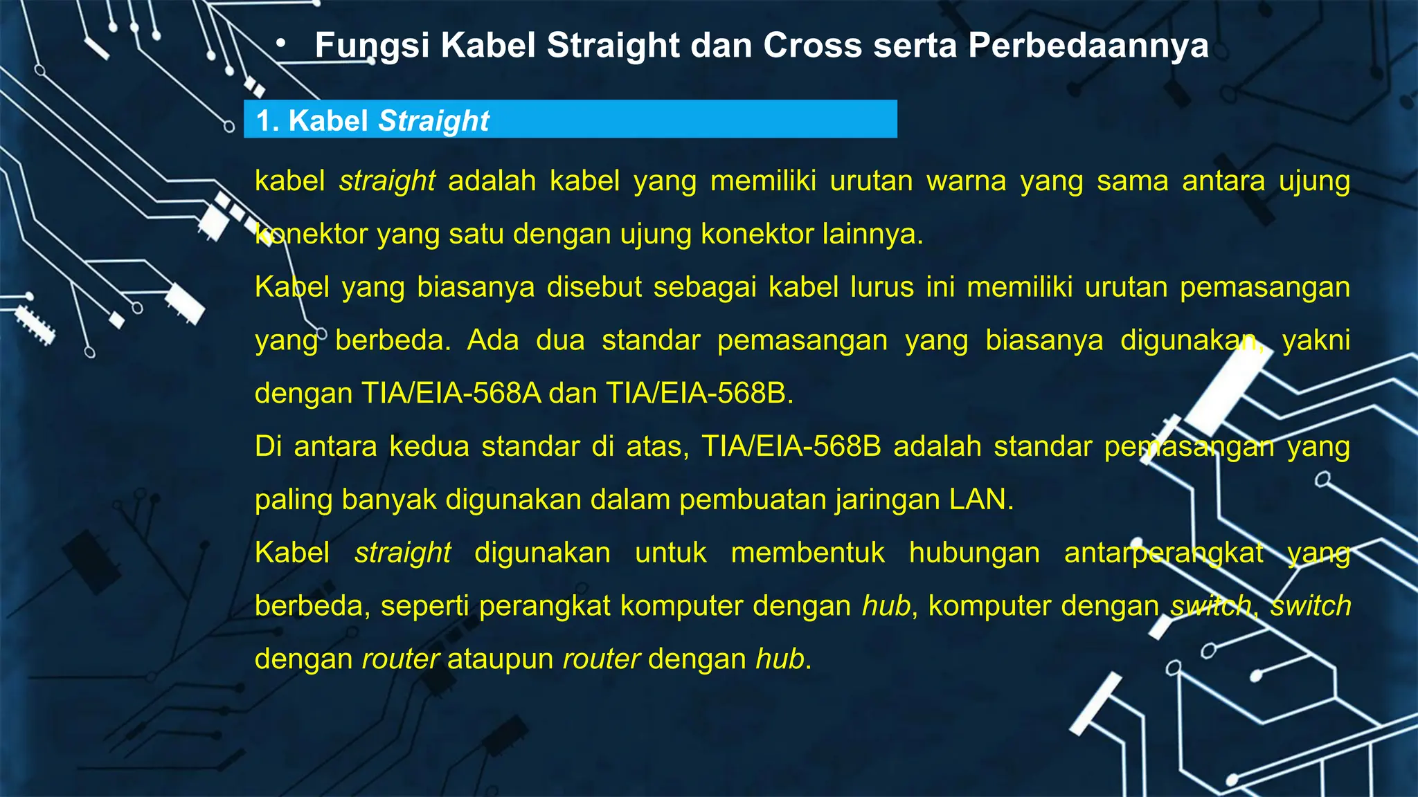 TEKNOLOGI JARINGAN KABEL dan juga NIRKABEL | PPTX