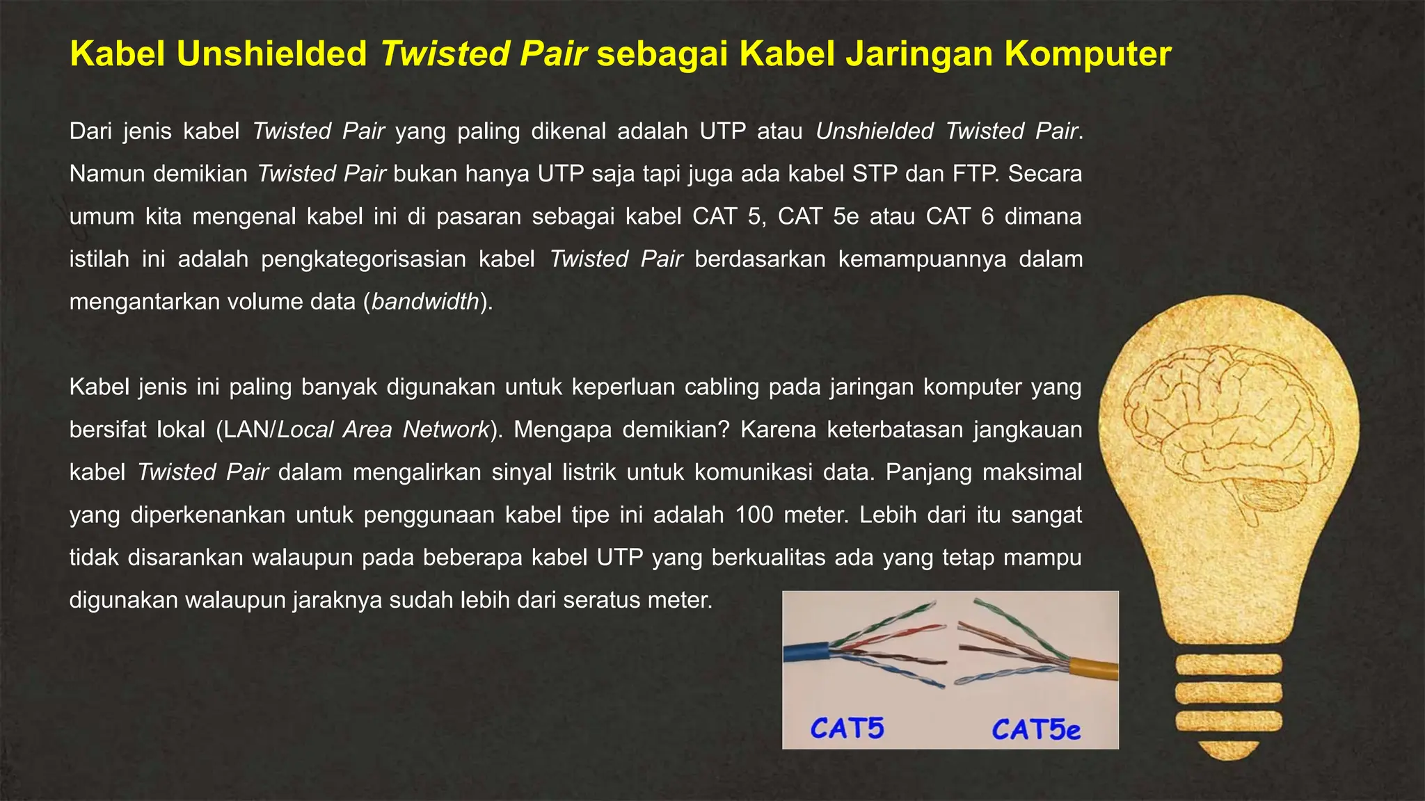 TEKNOLOGI JARINGAN KABEL dan juga NIRKABEL | PPTX