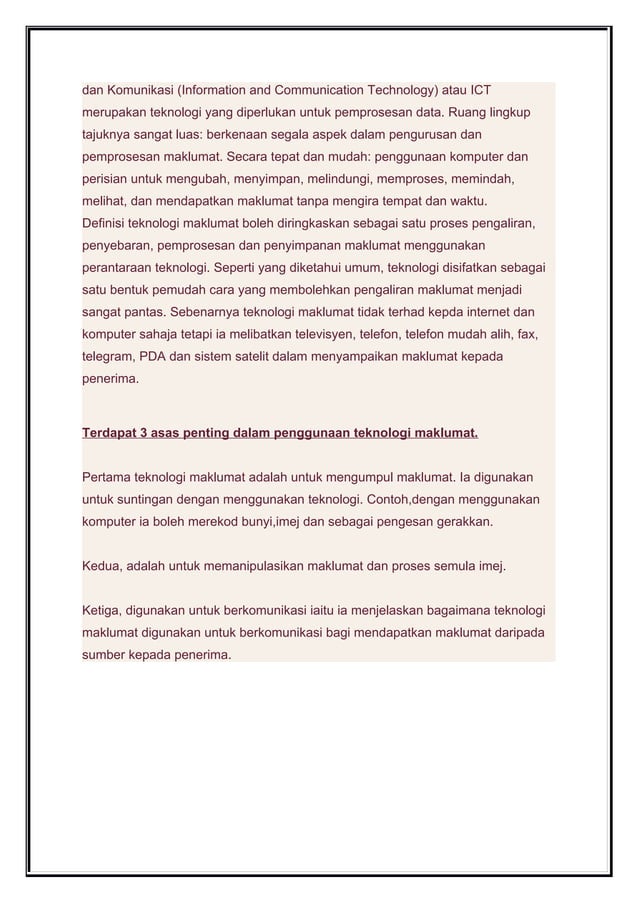 Teknologi maklumat ict | PDF