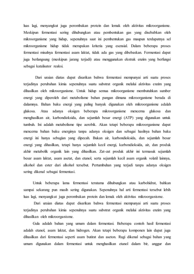 Teknologi pengawetan fermentasi devi indriyani_133020029_no. absen 10 | PDF