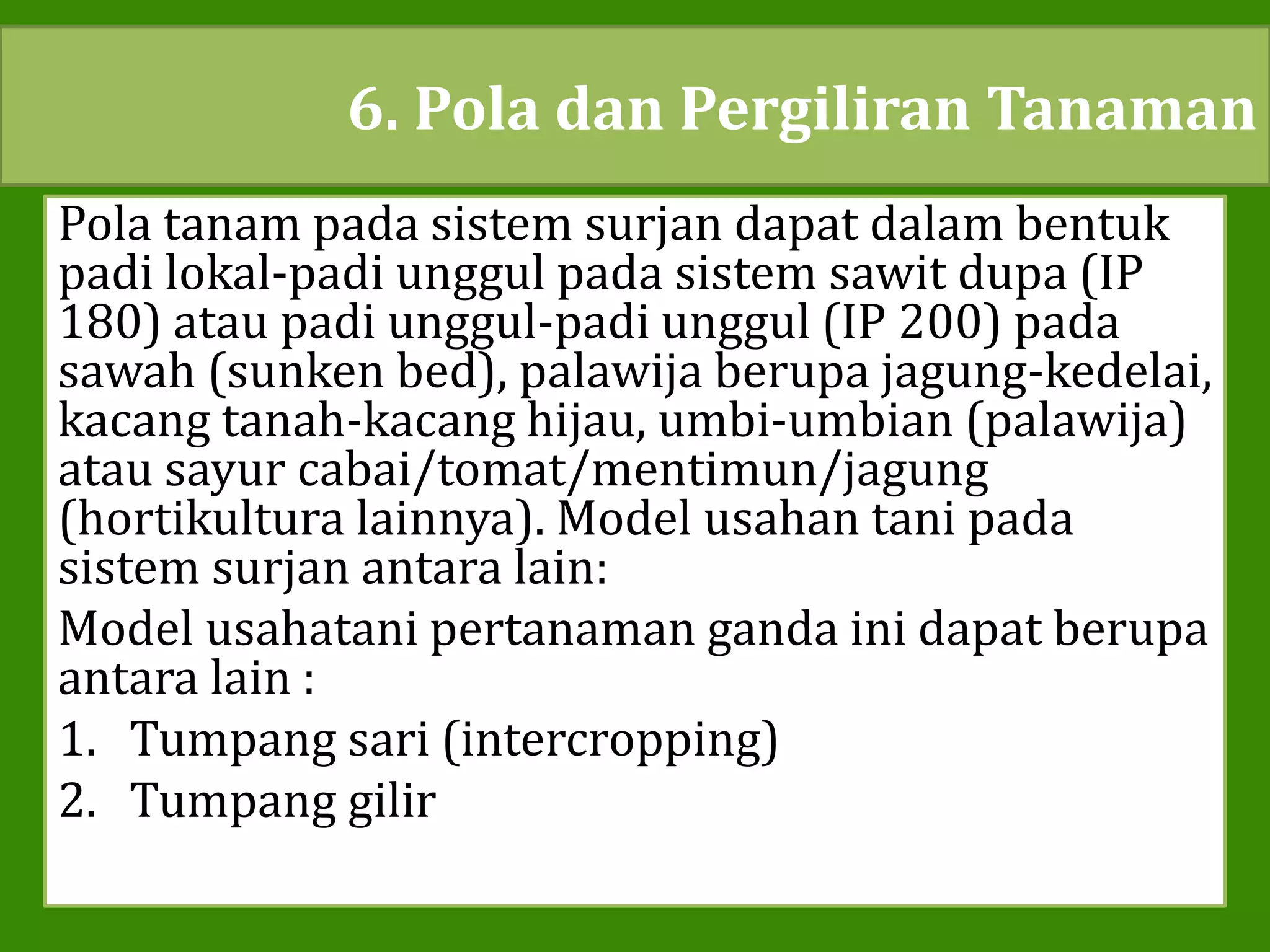 Teknologi pengembangan sistem surjan | PPTX