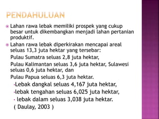Teknologi produksi padi pada lahan rawa lebak | PPTX