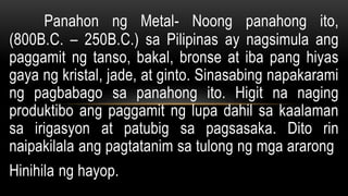 Teknolohiya sa panahon ng bato at metal | PPTX