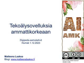 Tekoälysovelluksia amkiin | PDF