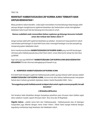 Teks 136 habbatussauda cap kurma ajwa | PDF