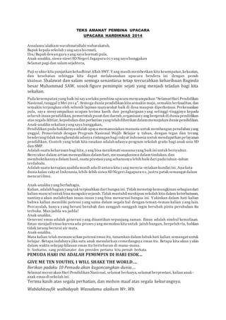 Teks amanat pembina upacara hardinas | PDF