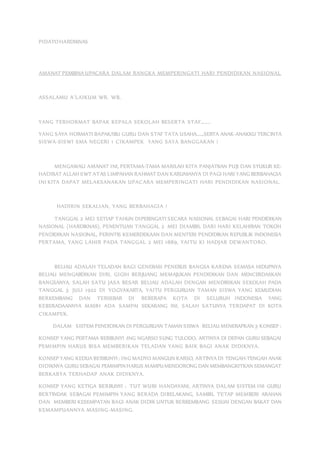 Teks amanat pembina upacara hardinas | PDF