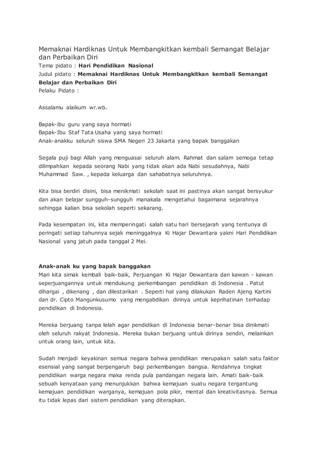 Teks amanat pembina upacara hardinas | PDF