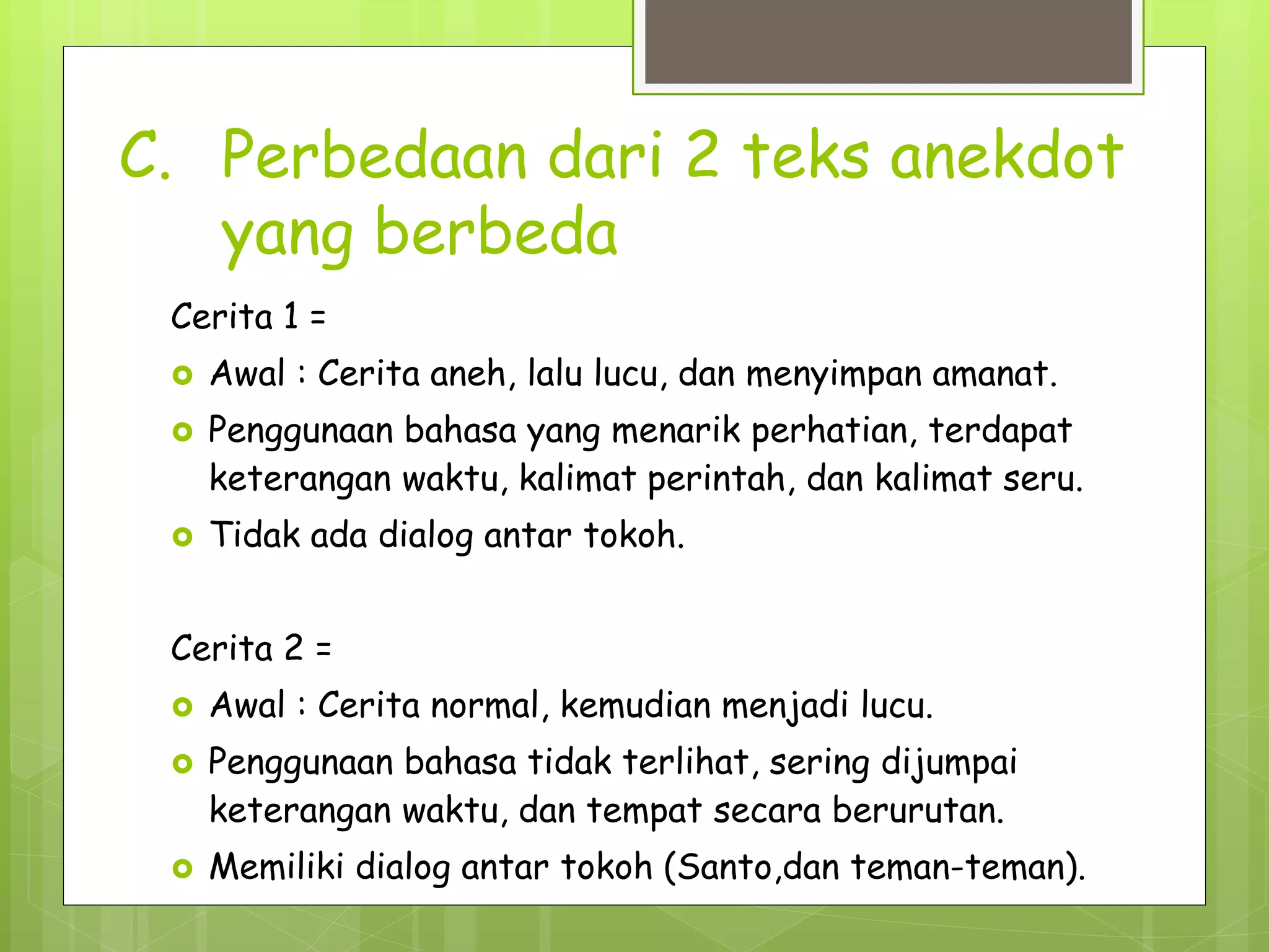 Pembahasan contoh Teks anekdot | PPTX