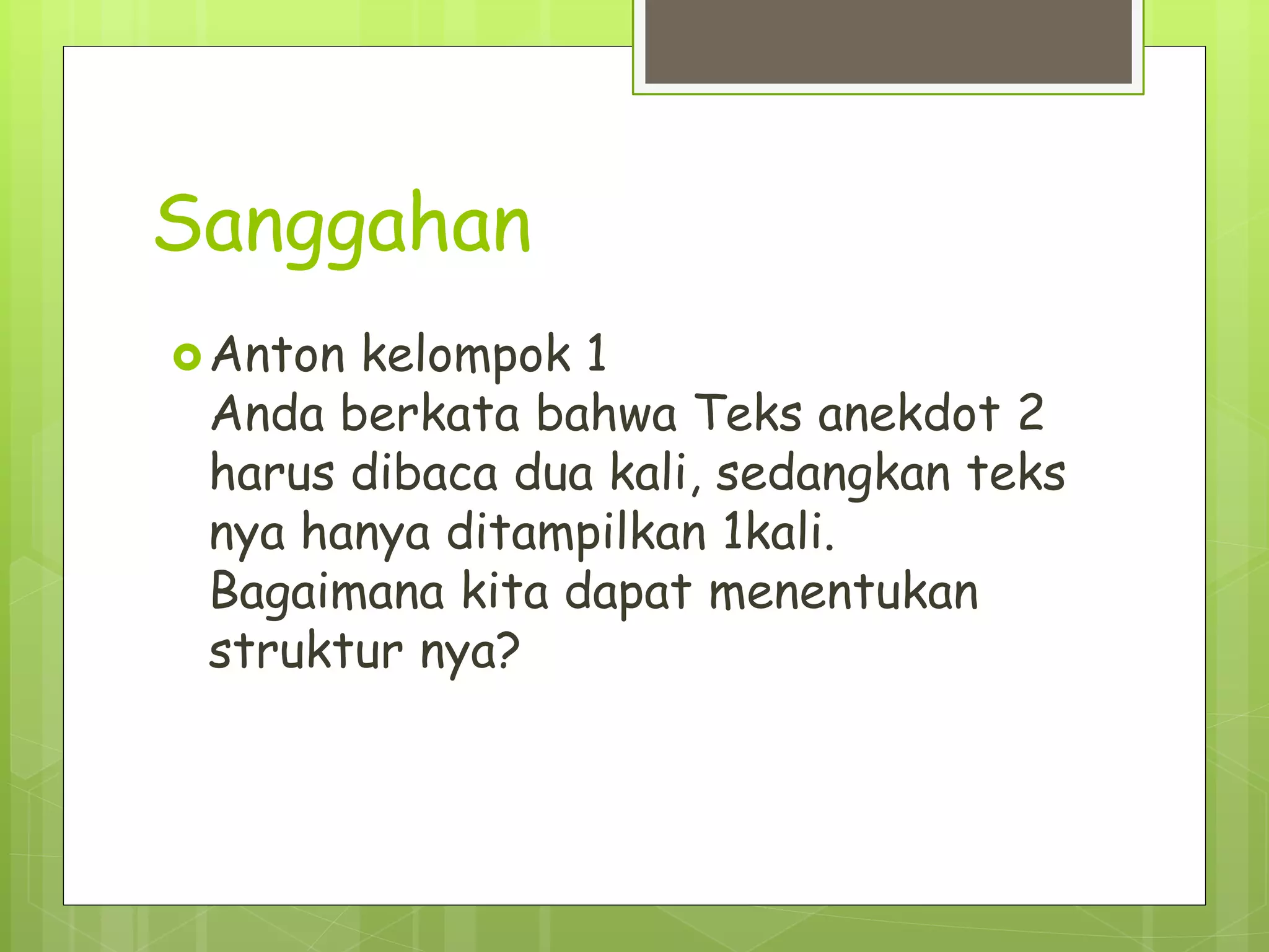 Pembahasan contoh Teks anekdot | PPTX