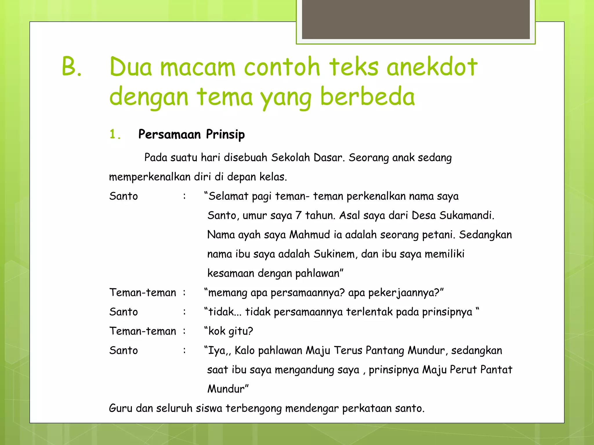 Pembahasan contoh Teks anekdot | PPTX