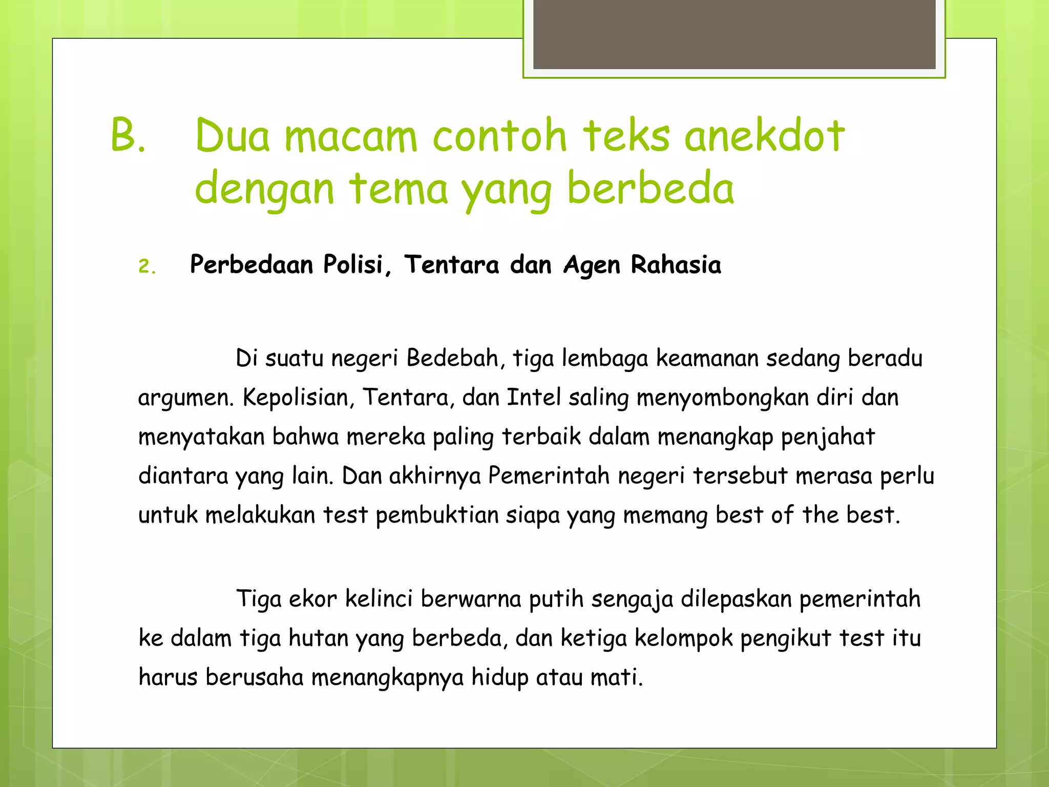 Pembahasan contoh Teks anekdot | PPTX