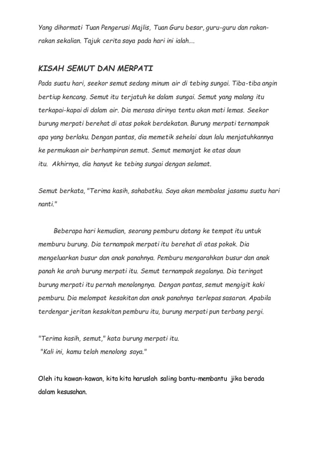 Teks bercerita bm | DOCX