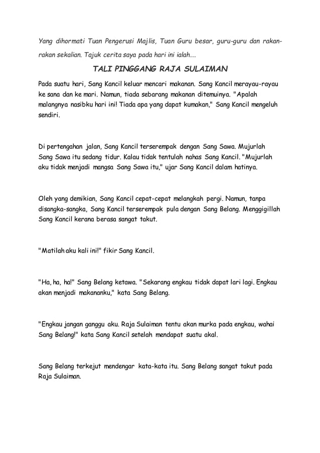 Teks bercerita bm | DOCX