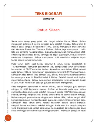 Teks biografi R.Silaen | PDF
