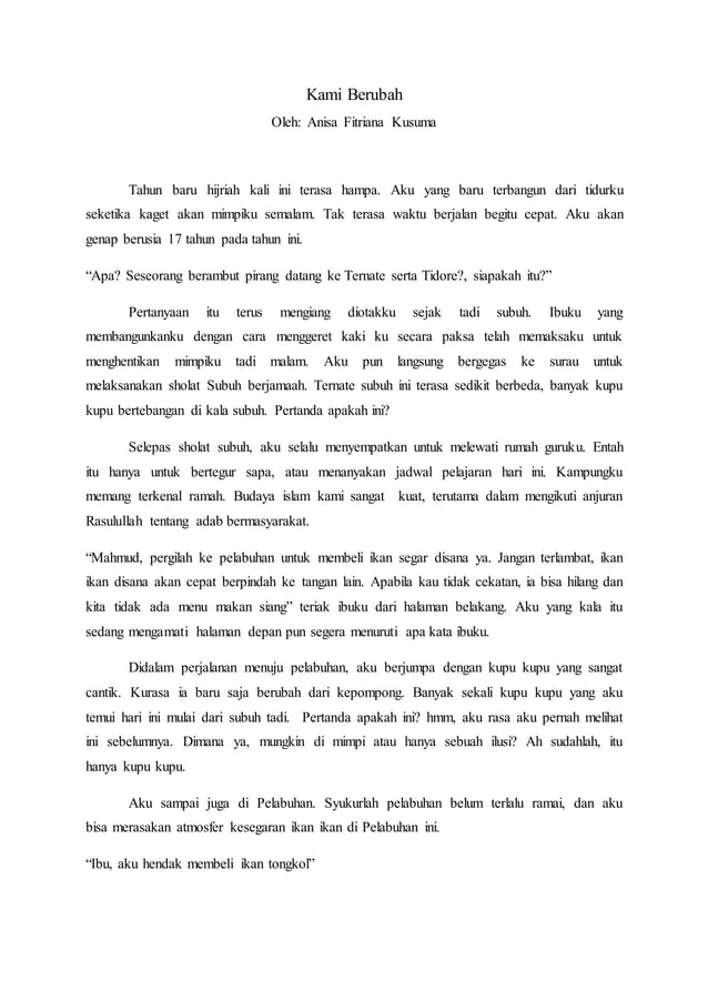 Teks cerpen sejarah | DOCX
