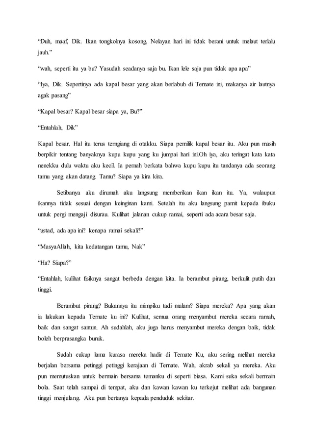 Teks cerpen sejarah | DOCX