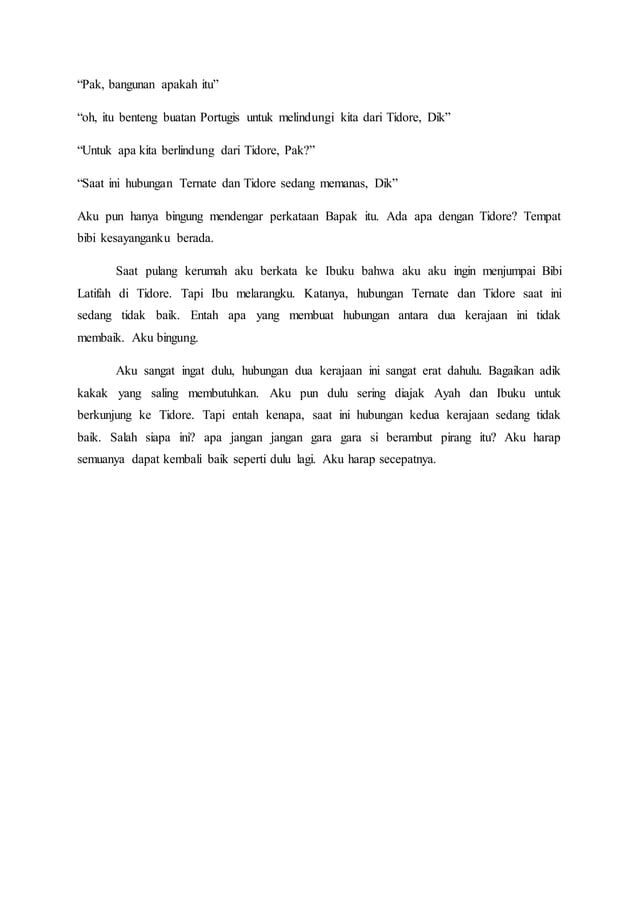 Teks cerpen sejarah | DOCX