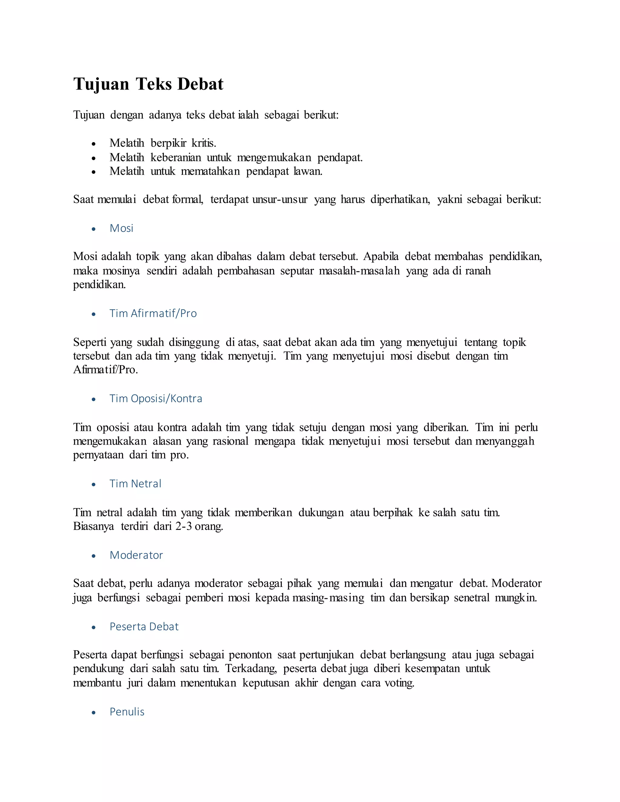 Teks debat lanjutan | PDF