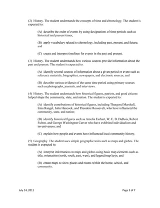 TEKS SECOND GRADE 2011 2012 | PDF