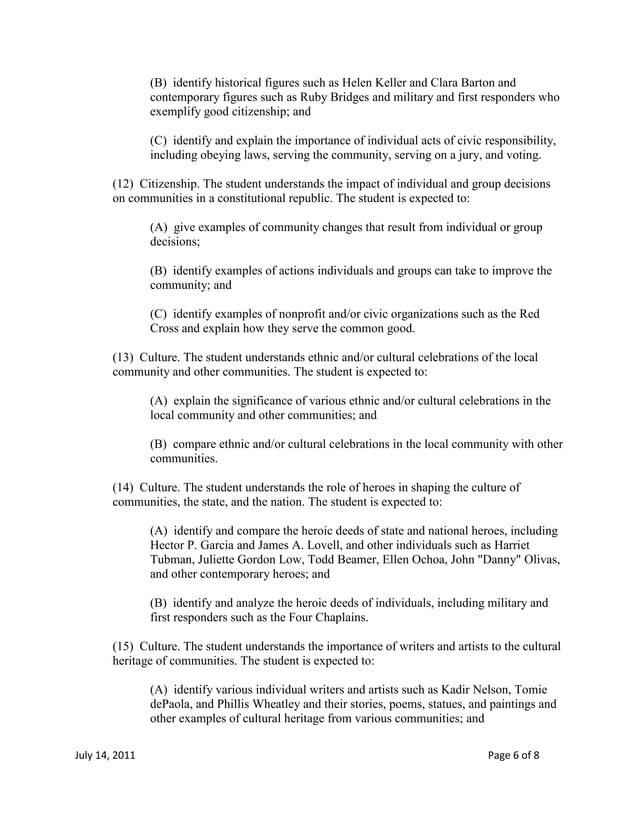 TEKS THIRD GRADE 2011 2012 | PDF