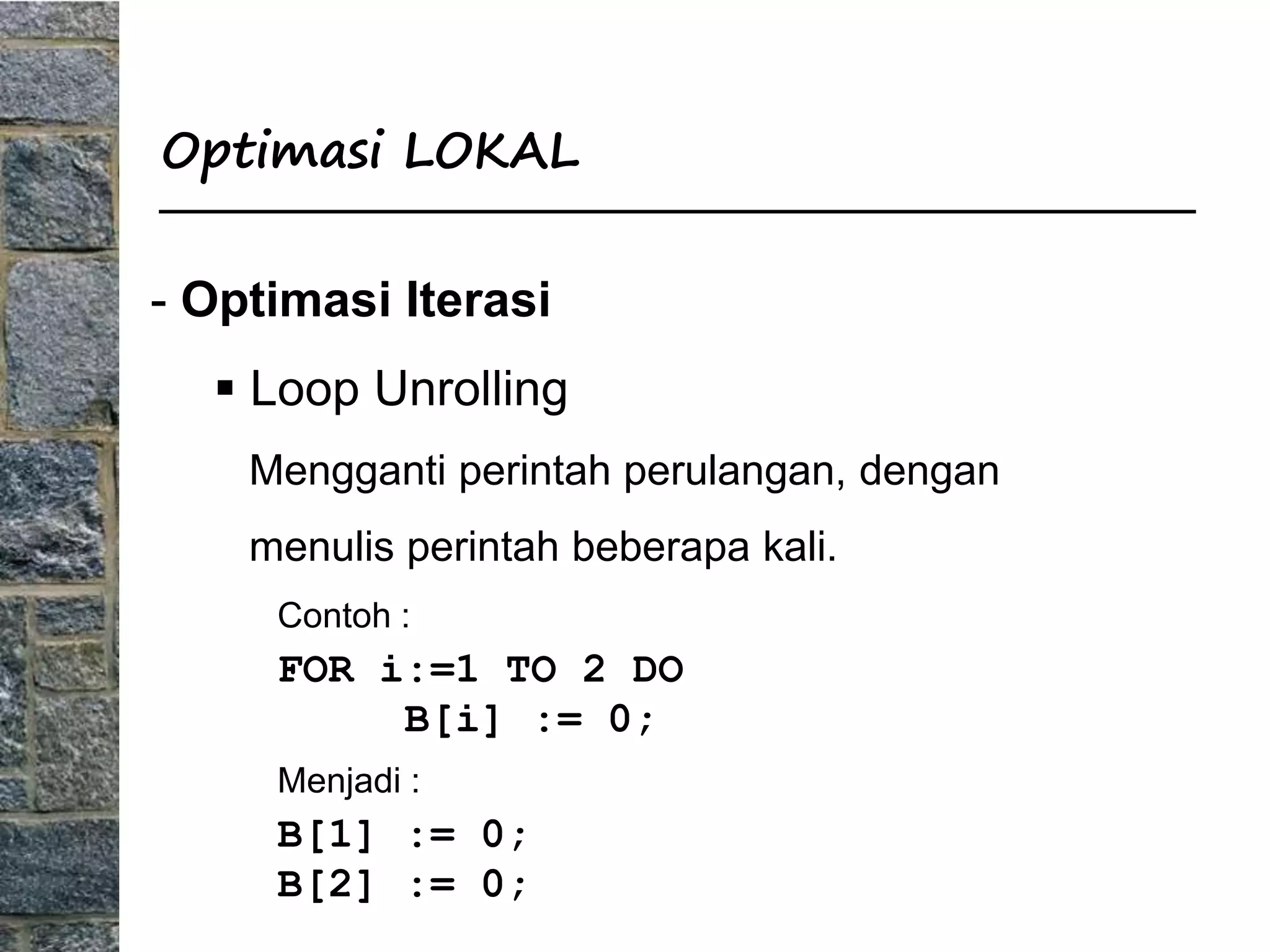 penanganan kesalahan, optimasi kode, tabel informasi (Teknik Kompilasi ...
