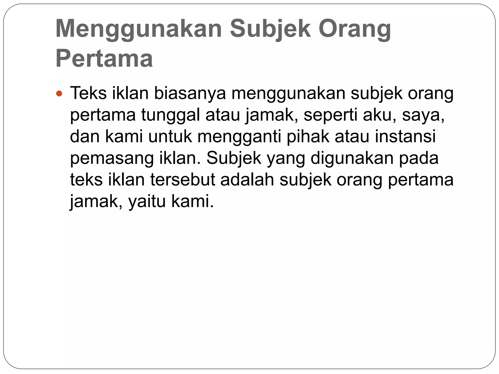 Teks iklan | PPTX