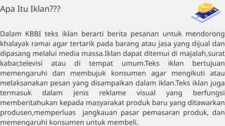 Teks Iklan, Slogan dan Poster.pptx matri | PPTX