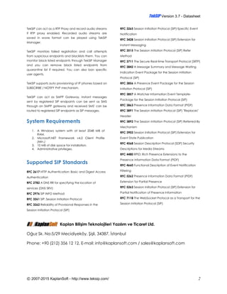 TekSIP Datasheet | PDF